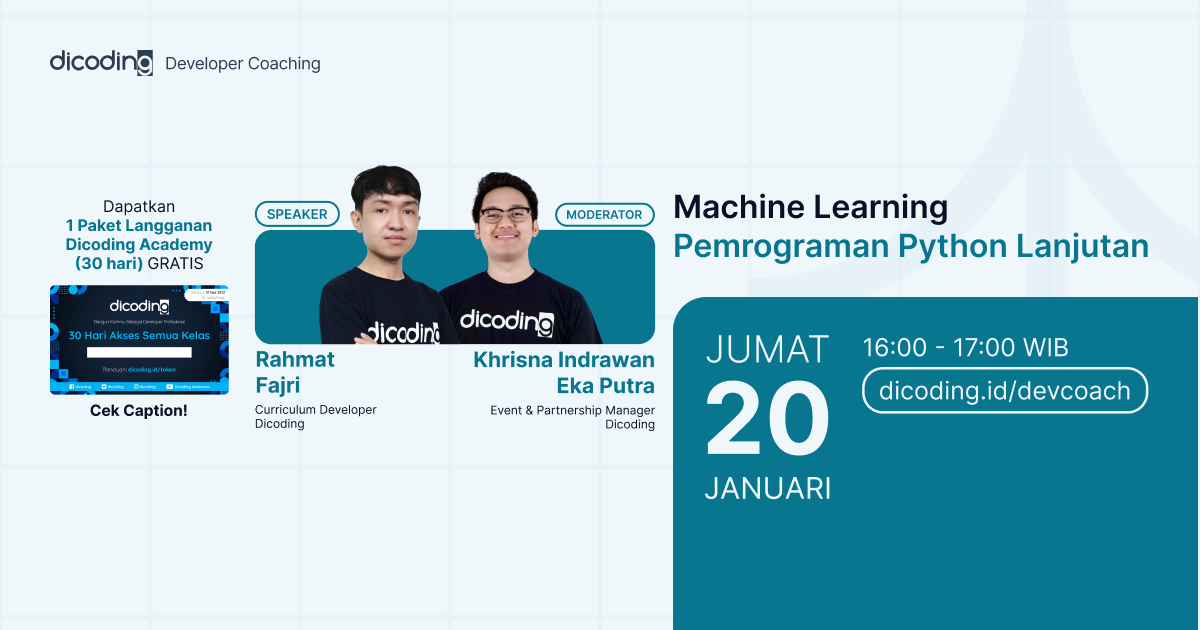 Dicoding Developer Coaching #81 : Machine Learning | Pemrograman Python Lanjutan - Dicoding ...