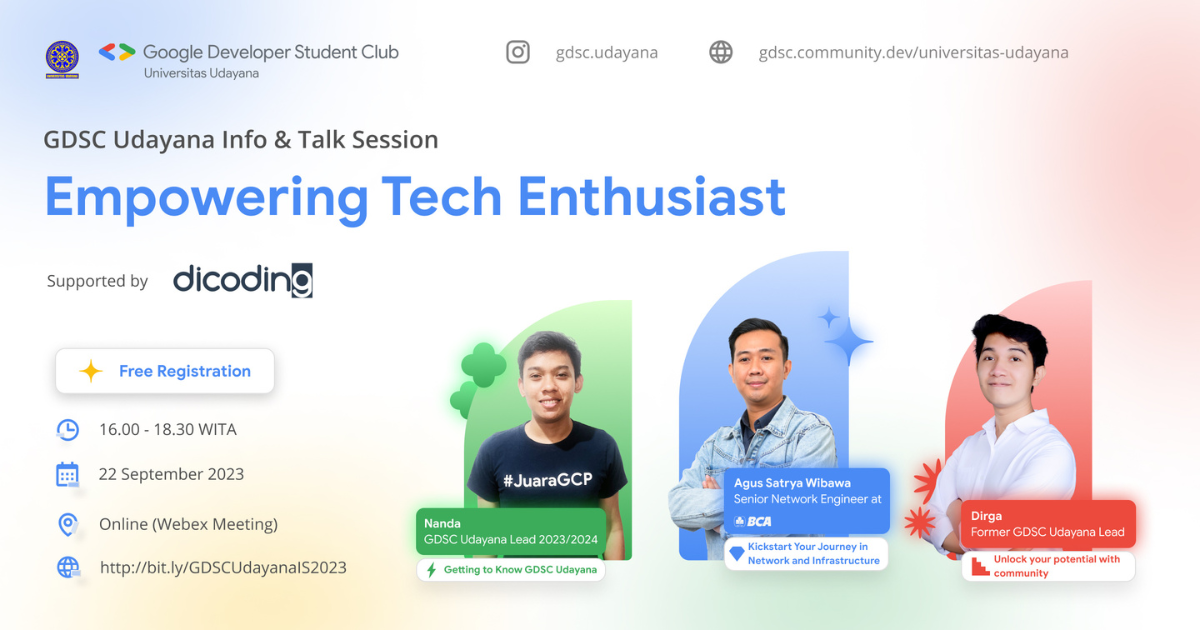 GDSC Udayana Info and Talk Session: Empowering Tech Enthusiast - Dicoding Indonesia